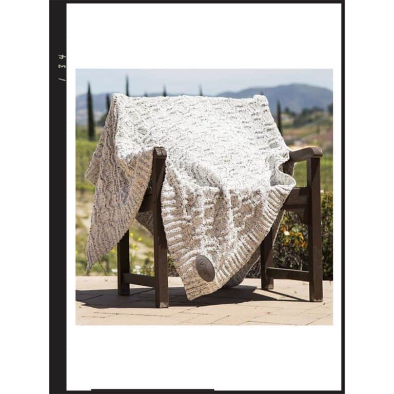Vanilla Cookie Heather Cable Knit Chenille Blanket - Goodson Clothing ...